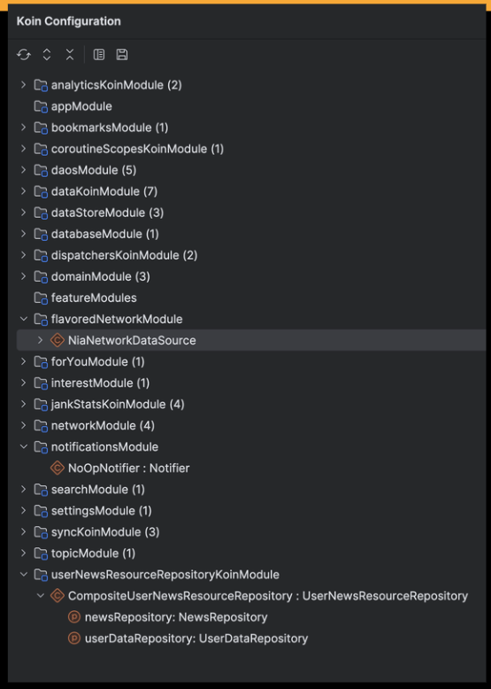Koin IDE Plugin: A Koin Configuration Tree